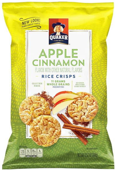 Quaker Rice Crisps, Apple Cinnamon, 3.52 Ounce – Box Oregon